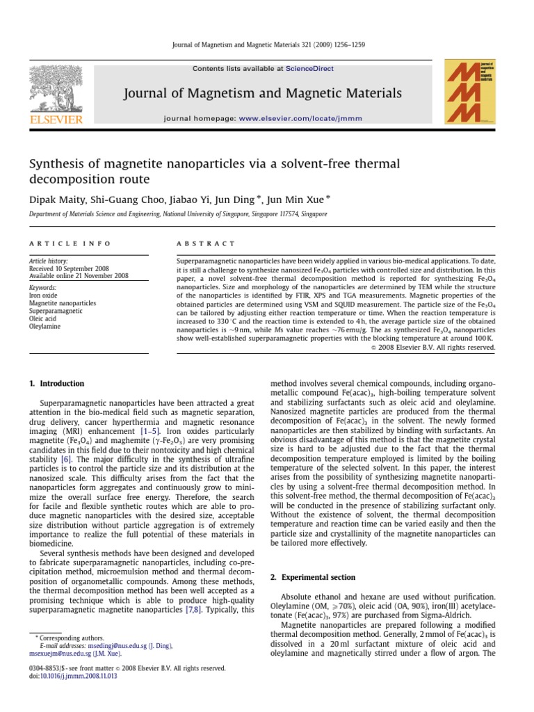 Journal of Magnetism and Magnetic Materials: Dipak Maity, Shi-Guang ...