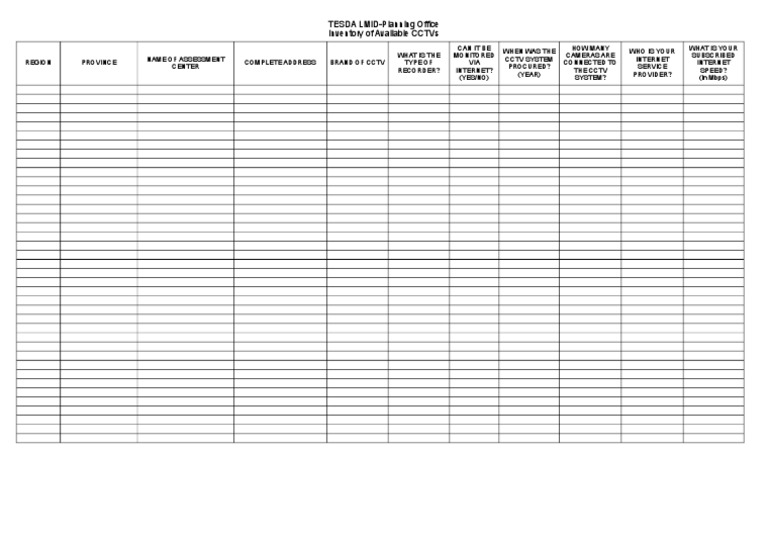 CCTV Inventory Forms | PDF