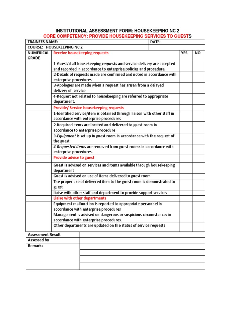 Institutional Assessment Formhkp1 | PDF