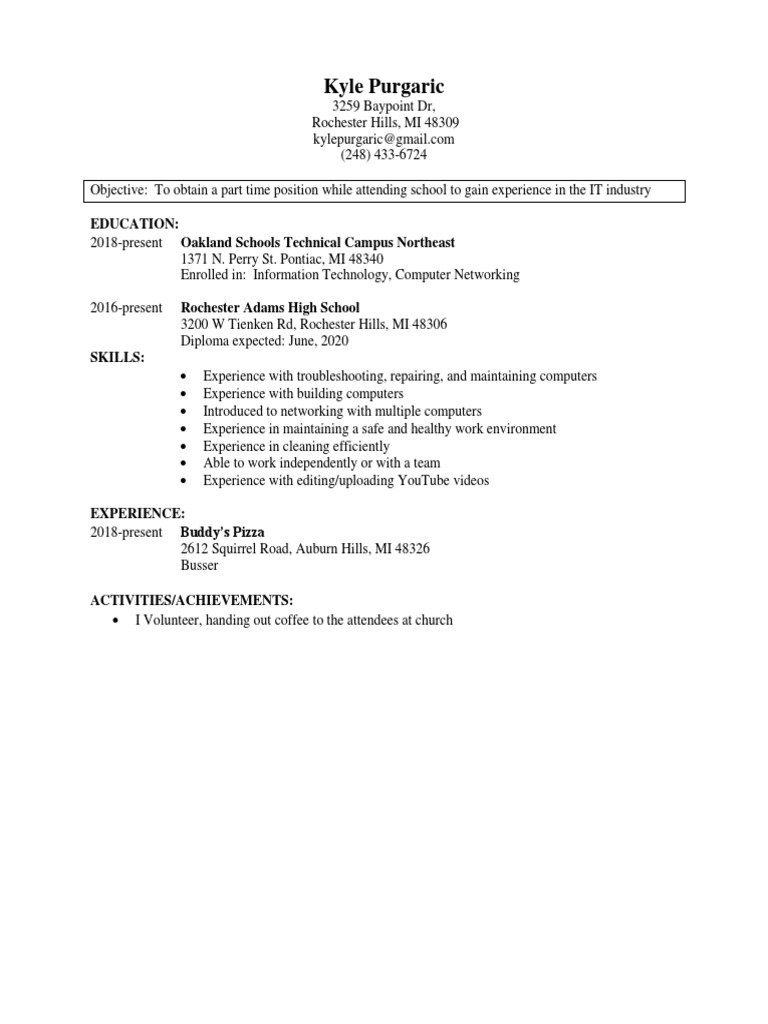 Kyles Resume | PDF