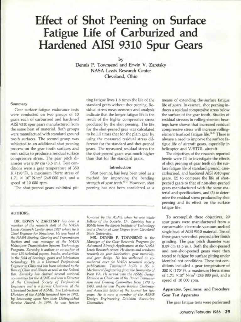 Effect of Shot Peening Operation On Gears PDF | PDF | Gear | Fatigue ...