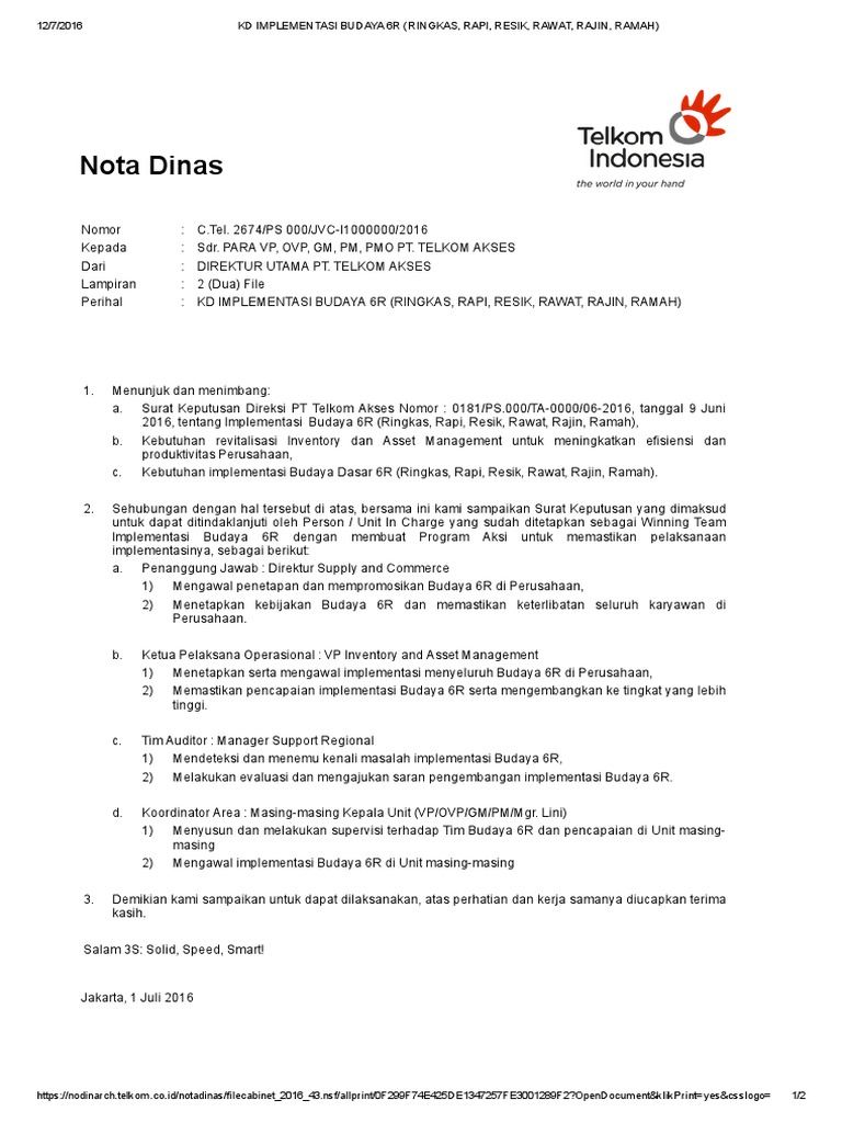 KD Implementasi Budaya 6r Ringkas | PDF