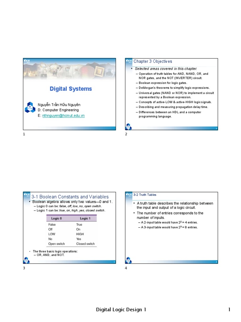 Boolean Algebra For Digital Systems | PDF | Logic Gate | Boolean Algebra