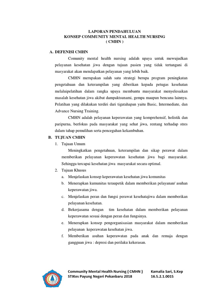 Laporan Pendahuluan CMHN | PDF