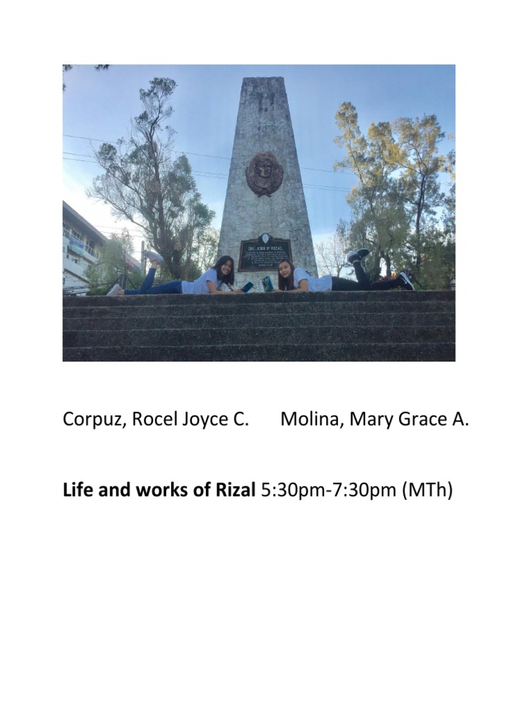 Corpuz, Rocel Joyce C. Molina, Mary Grace A.: Life and Works of Rizal 5 ...