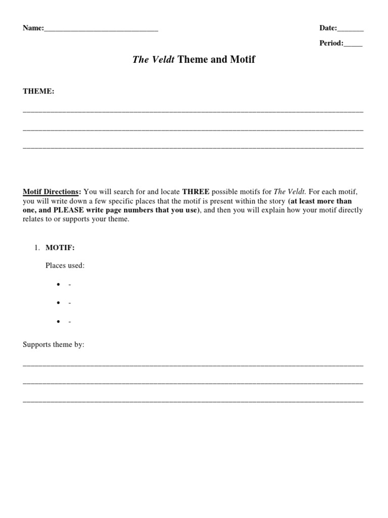 The Veldt Theme and Motif | PDF