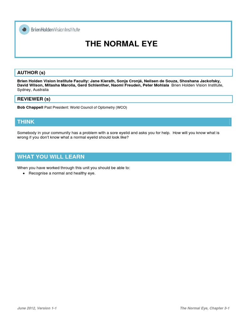 03 The Normal Eye | PDF | Facial Features | Eye