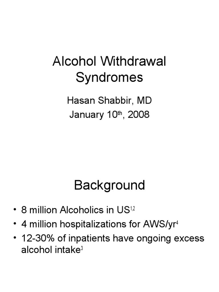 Understanding Alcohol Withdrawal Syndromes | PDF | Benzodiazepine | Alcoholism