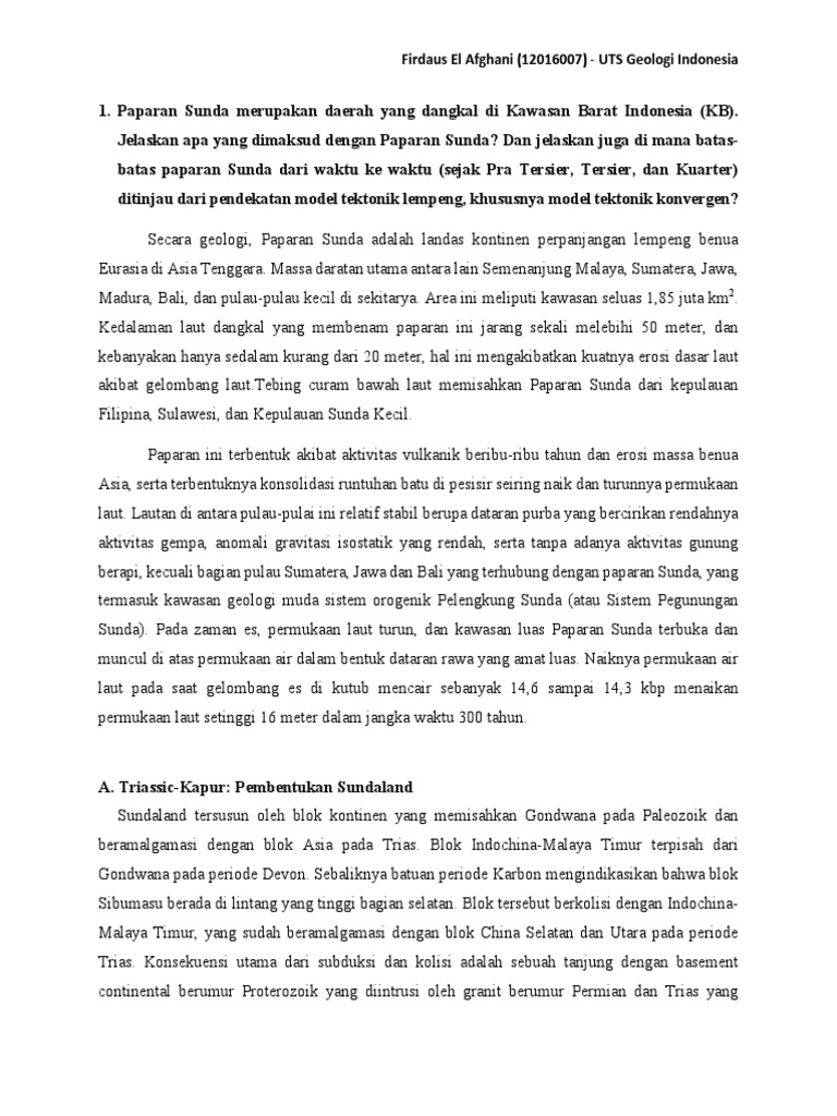 UTS Geologi Indonesia DAUS | PDF | Ilmu Sosial | Sains & Matematika