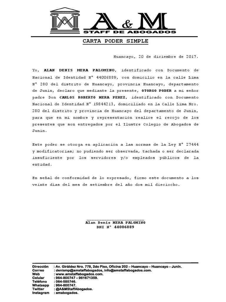 Carta Poder Simple | PDF | Gobierno