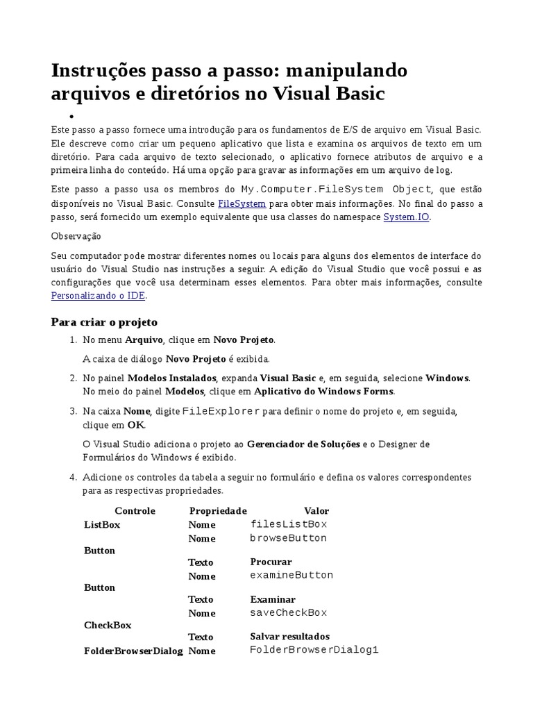 Manipulando arquivos e diretórios no Visual Basic: um guia passo-a ... Manipulando arquivos e diretórios no Visual Basic: um guia passo-a ...