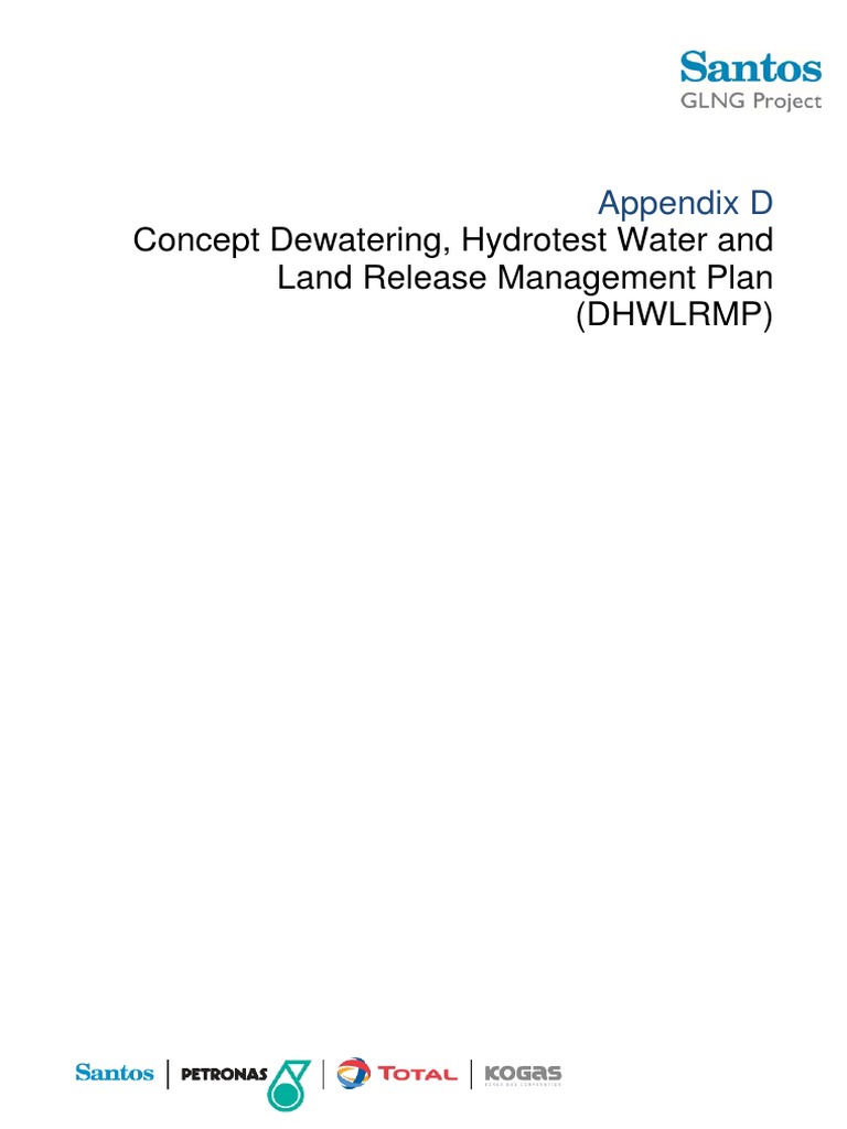 Concept Dewatering, Hydrotest Water and Land Release Management Plan ...