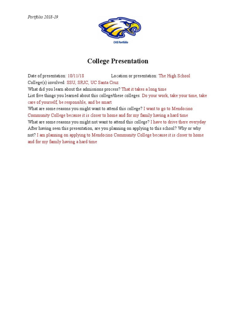 College Presentation Insights 2018-19 | PDF