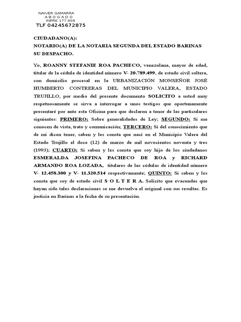 Carta de Solteria | PDF | Gobierno | Violencia