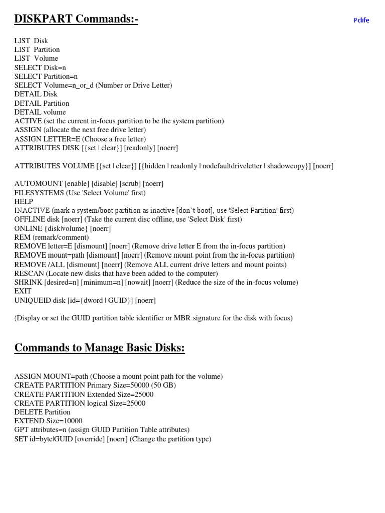 Diskpart PDF | PDF | Computer Architecture | Data