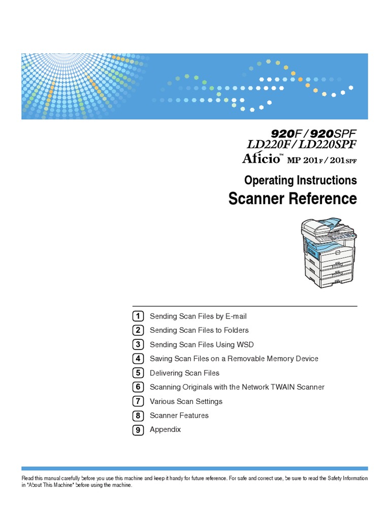 Scanner Reference: Operating Instructions | PDF | Image Scanner | Ip ...