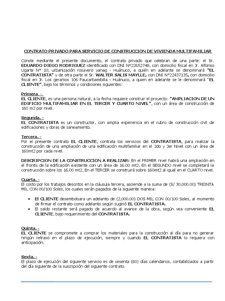 Contrato de Construccion | PDF