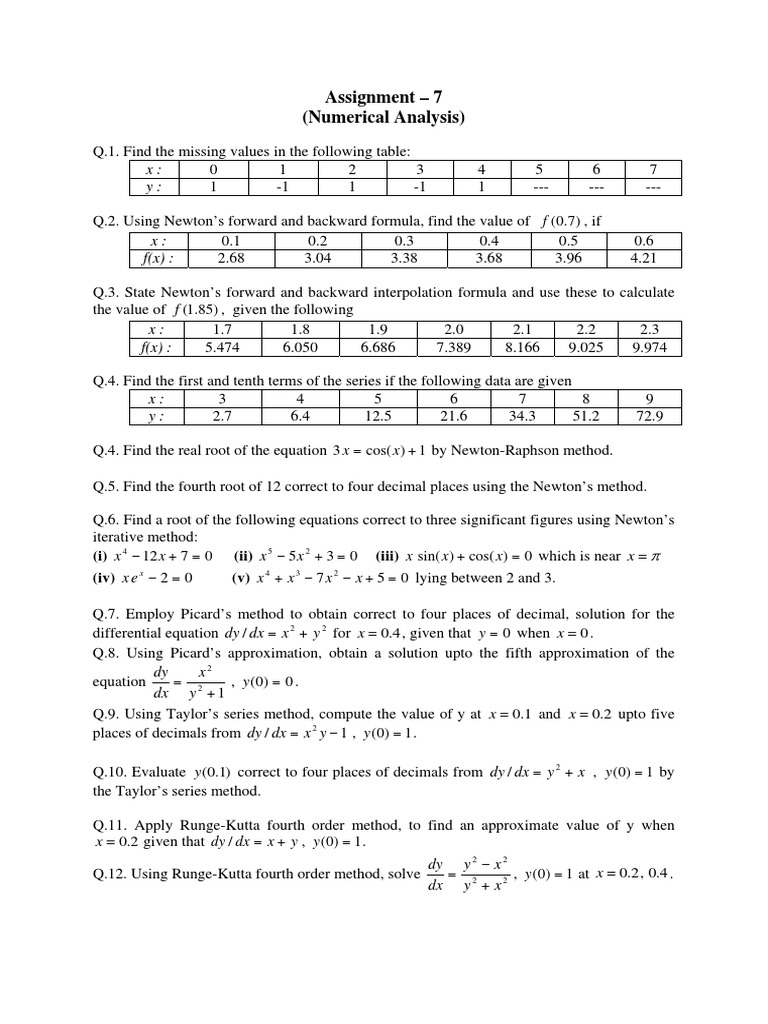 Numerical Analysis Assignment | PDF | Numerical Analysis | Significant ...