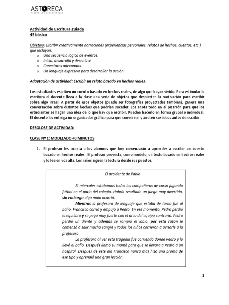 Escritura Guiada 4ºbásico | PDF | Escritura | Planificación