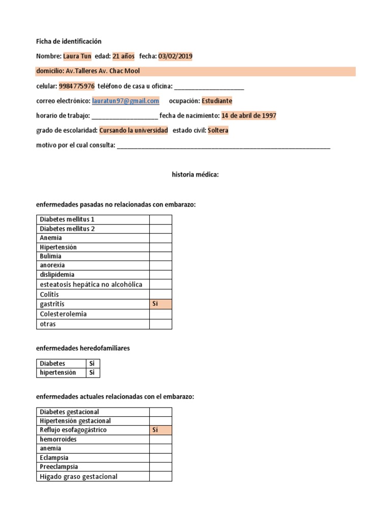 Formato Embarazo | PDF | El embarazo | Diabetes mellitus