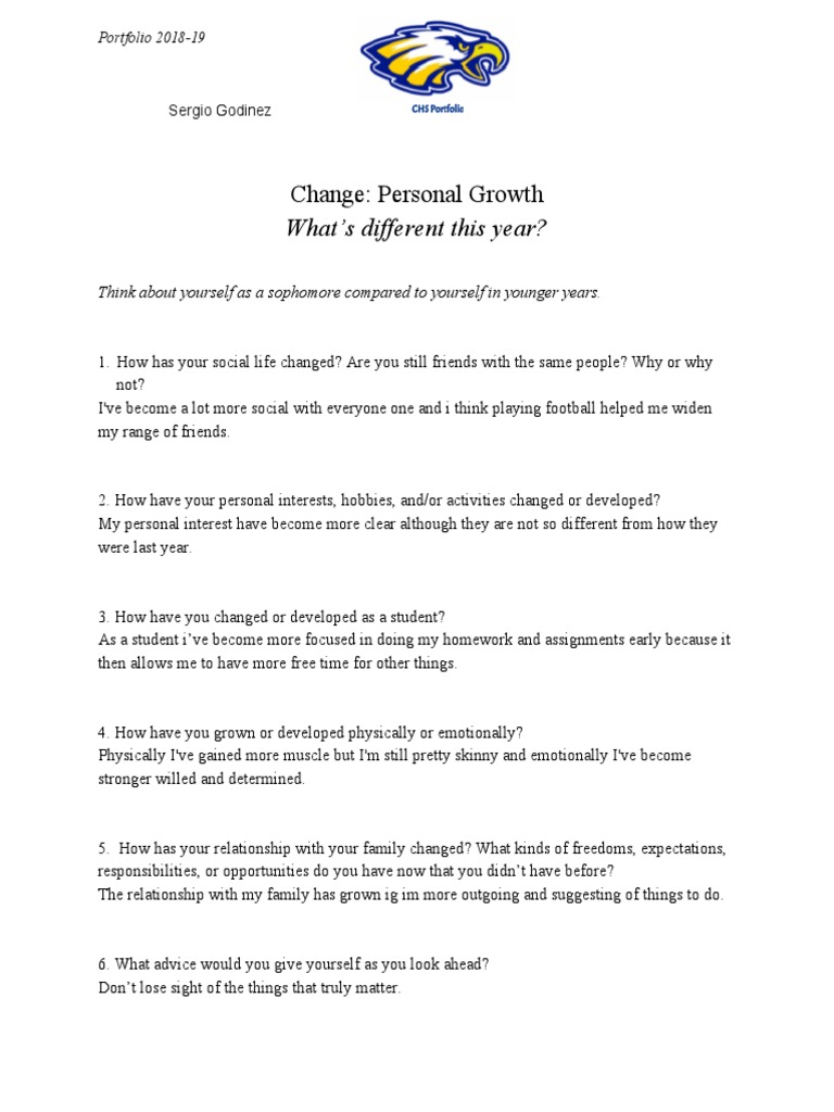 Change Personal Growth 1 | PDF | Career & Growth | Self-Improvement
