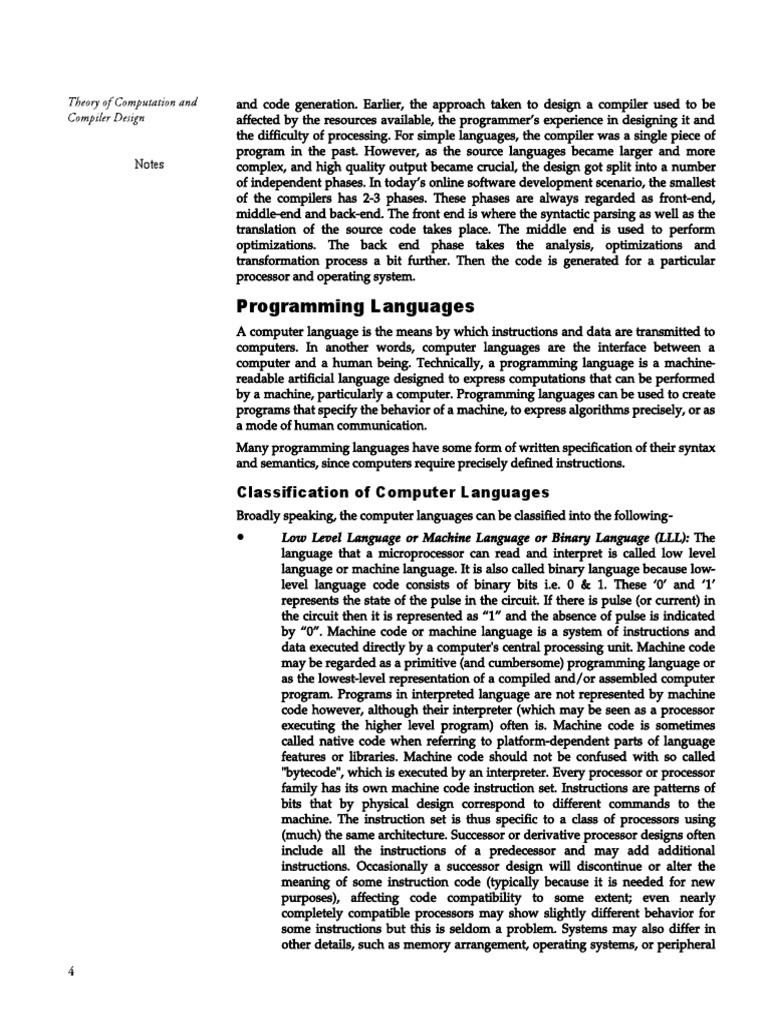 Programming Languages: Classification of Computer Languages | PDF | Assembly Language ...