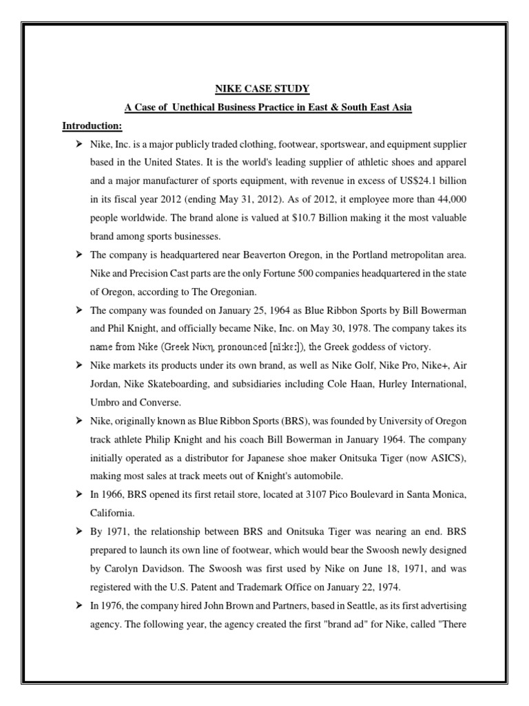 Nike Case Study Ib | PDF | Nike | Economies