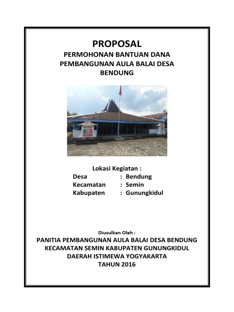 Proposal Aula Balai Desa Bendung | PDF