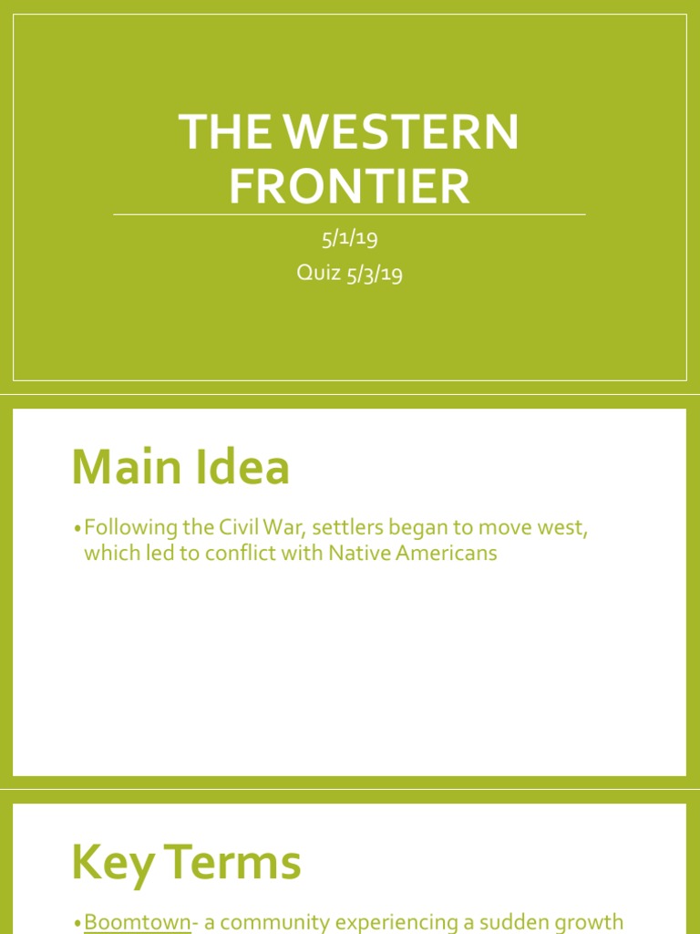 The Western Frontier | PDF | Ranches | American Frontier