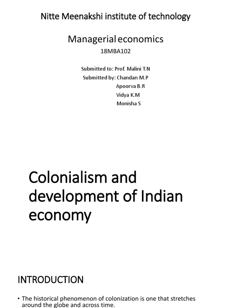 Colonialism and Development of Indian Economy 1 | PDF | Colonialism ...