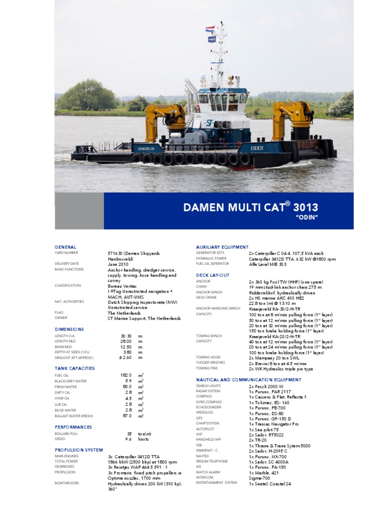 Multi Cat 3013-YN571630 Odin DS | PDF | Anchor | Ships