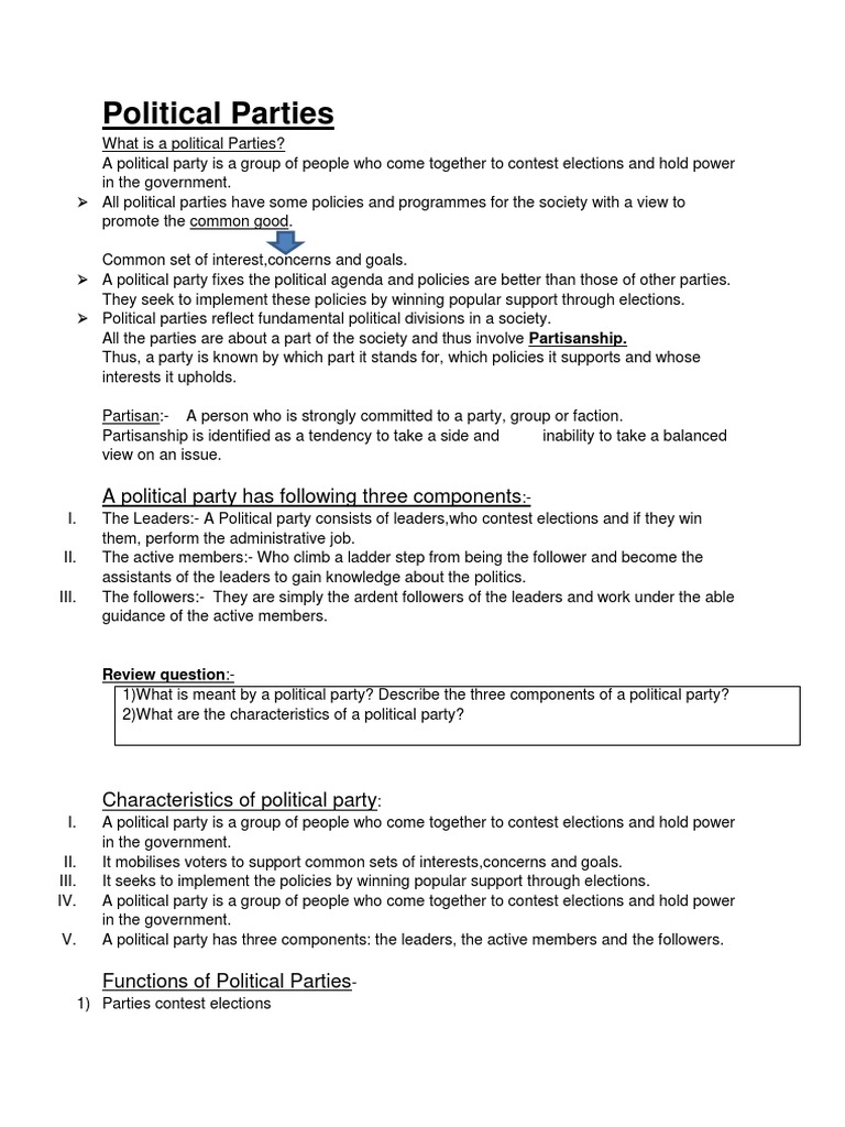 Political Party PDF | PDF | Political Parties | Elections