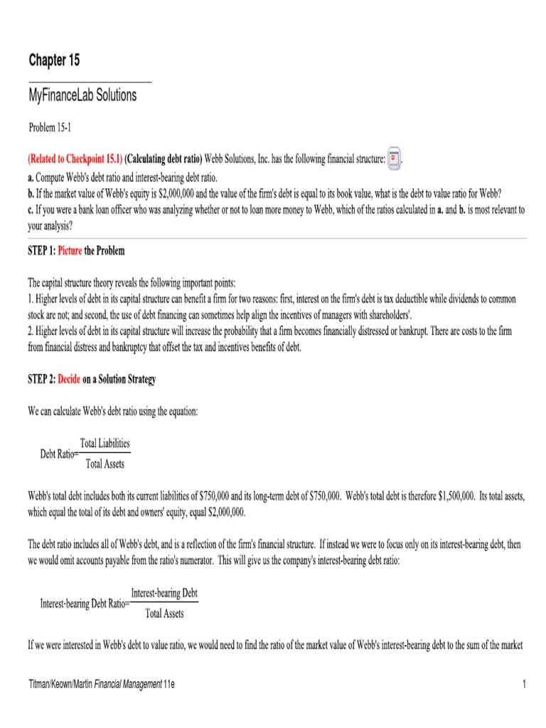 Chapter 15 Myfinancelab Solutions Pearsoncmgcom | PDF