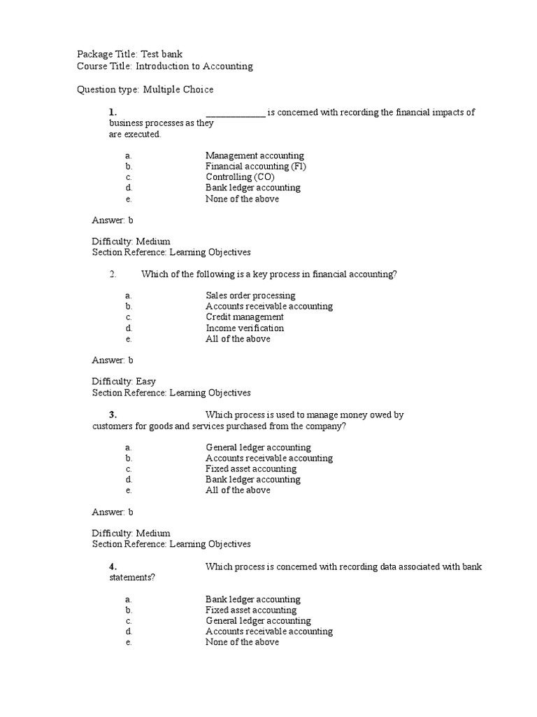 Accounting Exam Questions & Answers | PDF | Debits And Credits ...