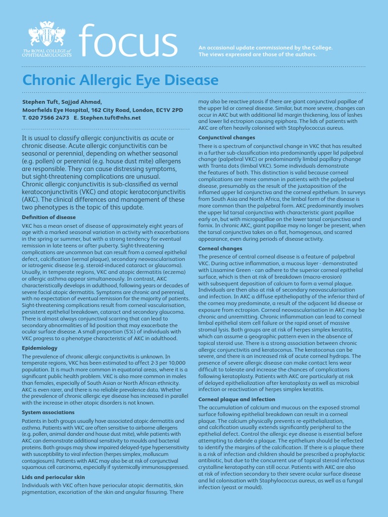 Focus: Chronic Allergic Eye Disease | PDF | Allergy | Dermatitis
