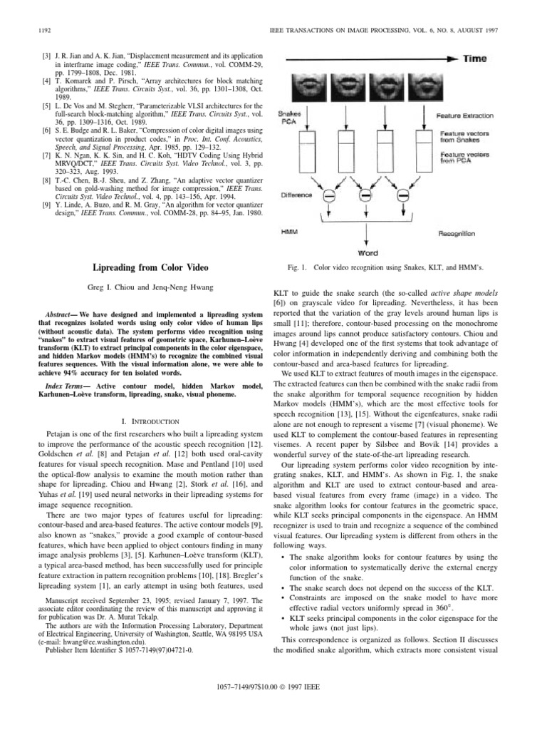 Lip Reading Using Image Processing | PDF | Speech Recognition ...