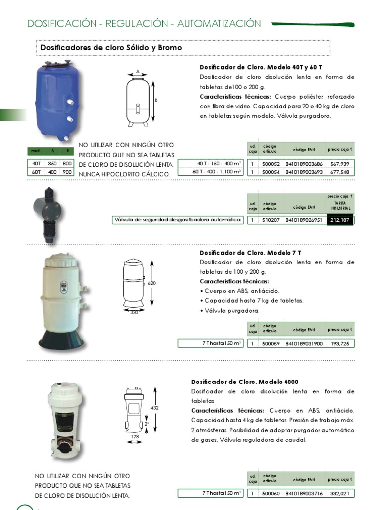 Catalogo - 612 - 1dosificadores Cloro | PDF | Cloro | Sustancias químicas