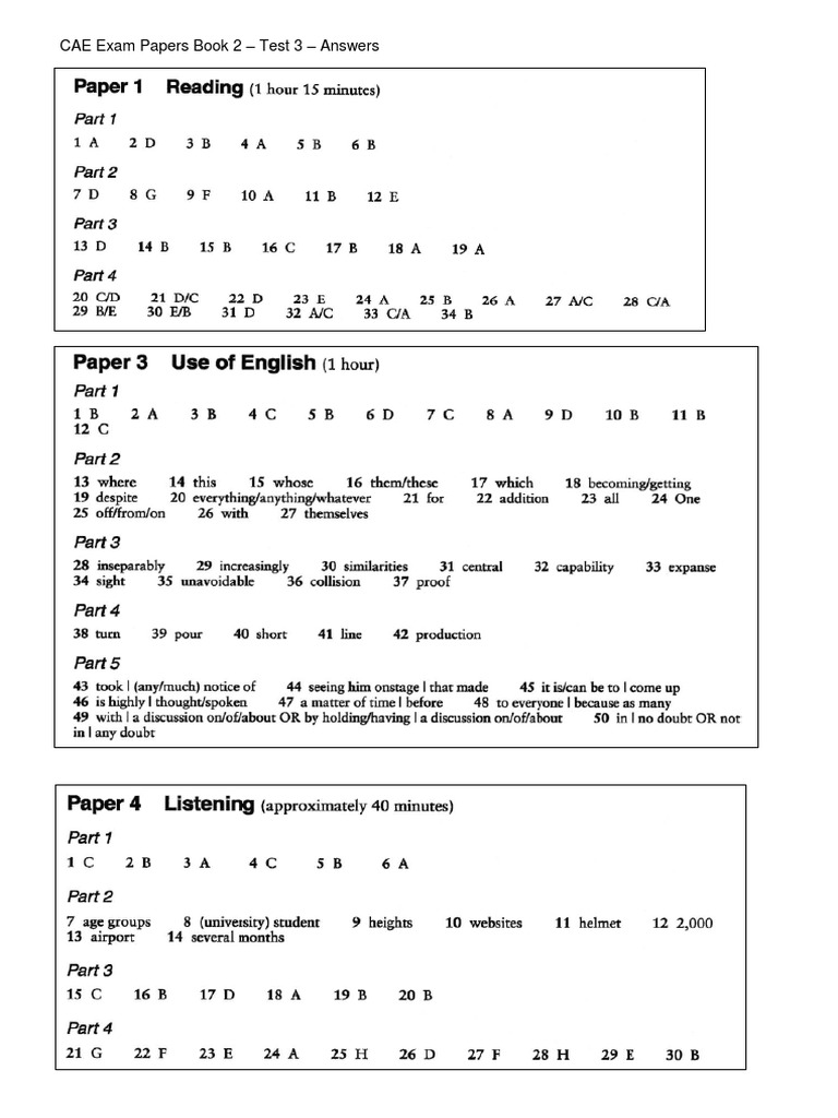 Cae Book 2 Test 3 Answers | PDF