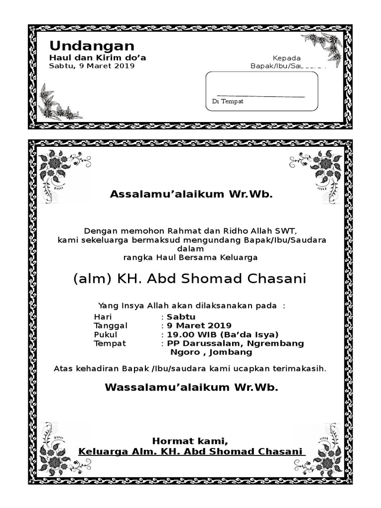 Undangan Haul | PDF