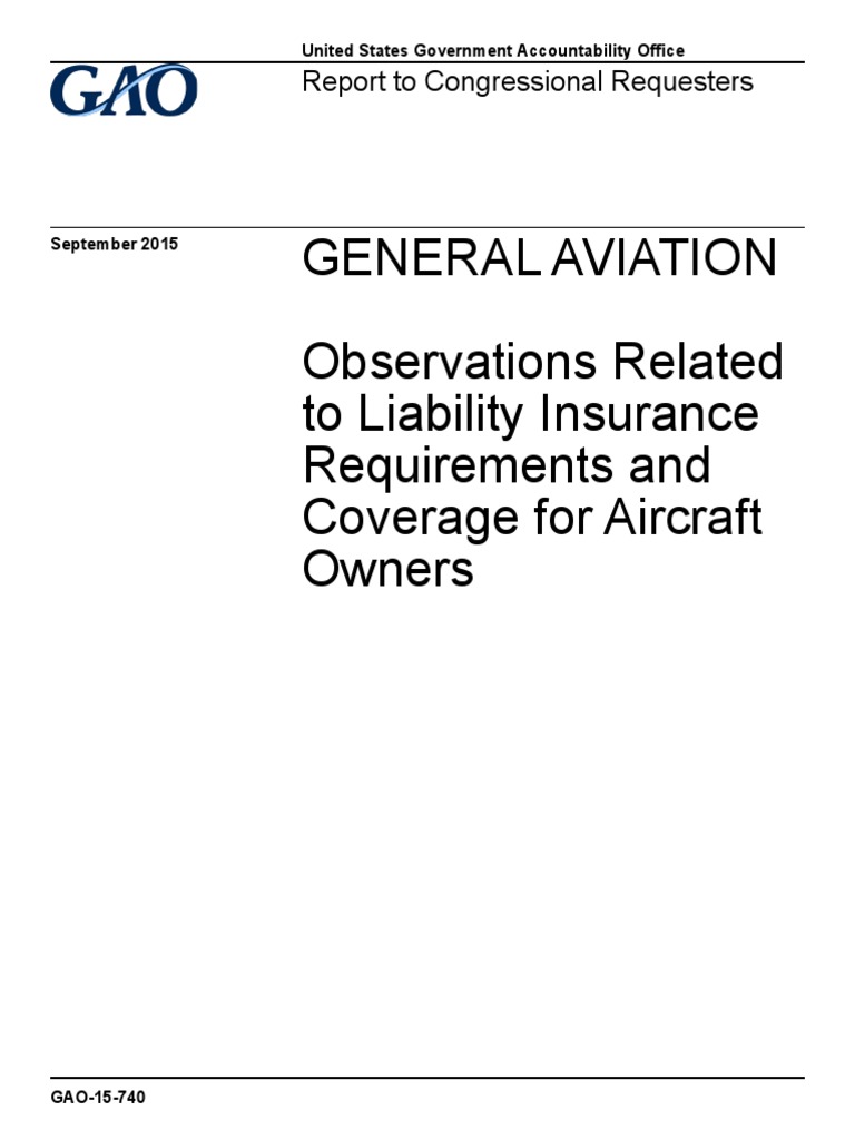 GAO Report On Private Aircraft Insurance | PDF | National ...