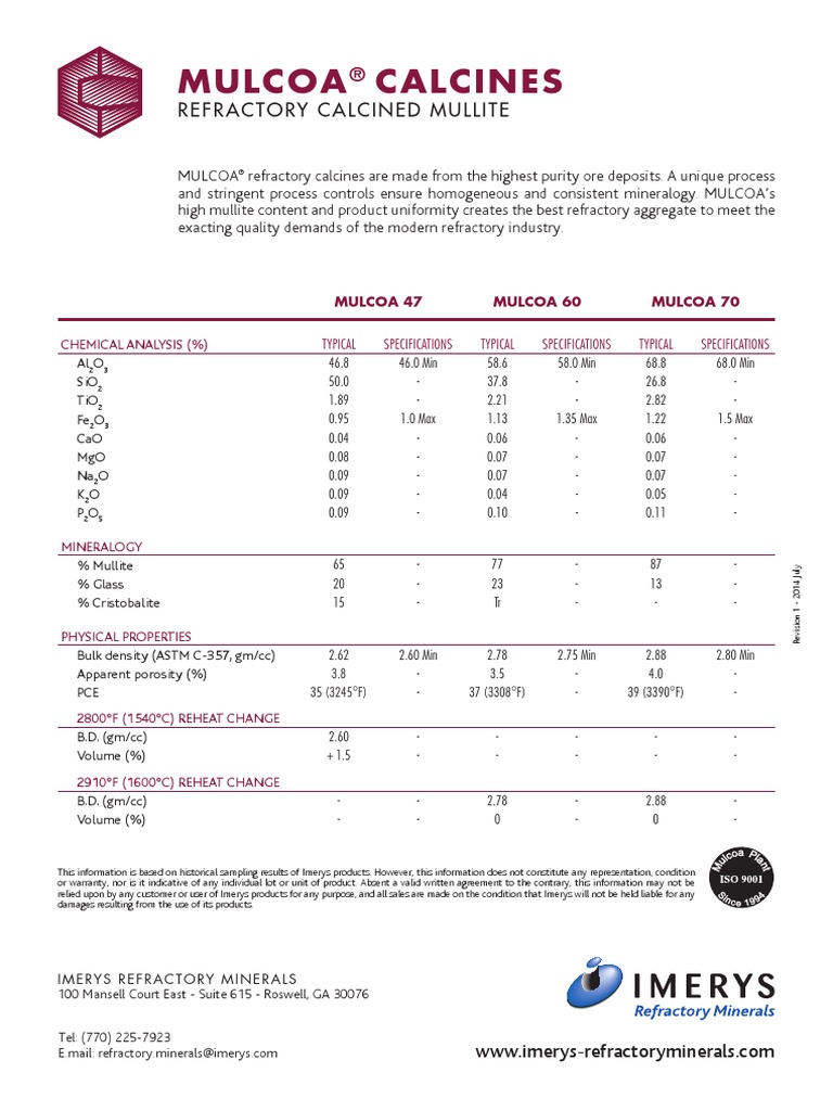 Mulcoa | PDF | Refractory | Physical Sciences