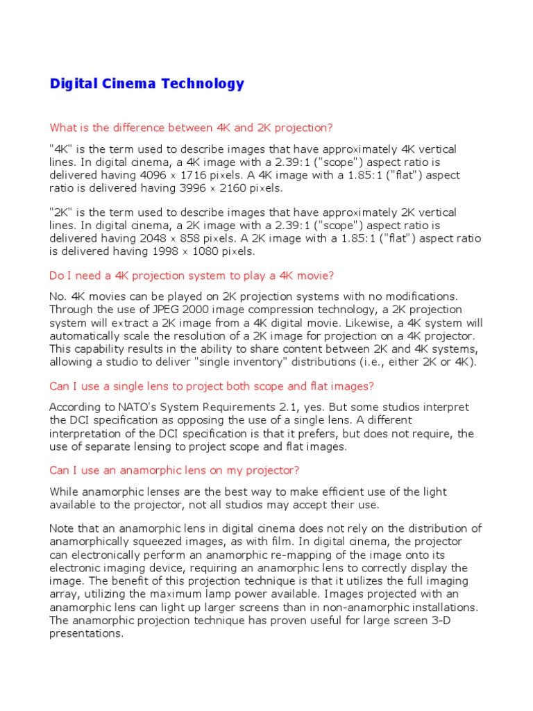 Understanding 2K and KDM in Cinema | PDF | Display Technology | Film ...