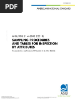 Zero-Based Acceptance Sampling Plan: Acceptable Quality Level (AQL) | PDF