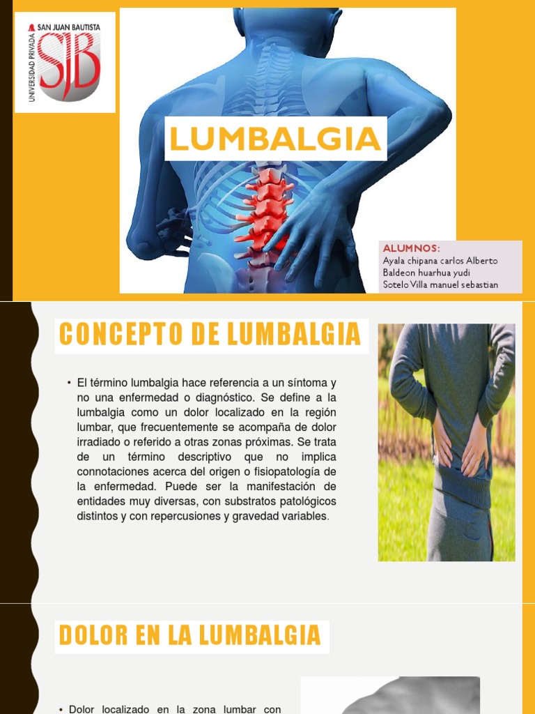 Lumbalgia: Alumnos | Dolor lumbar | Dolor