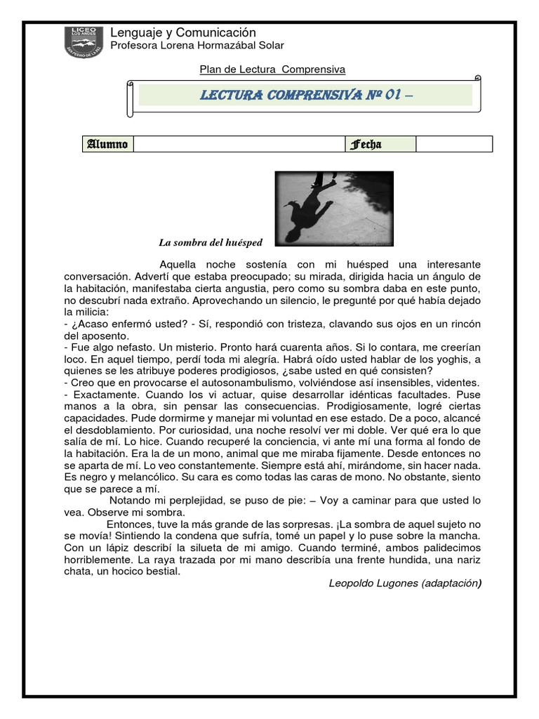 Guia Comprension Lectora 1 | PDF | Ficción general