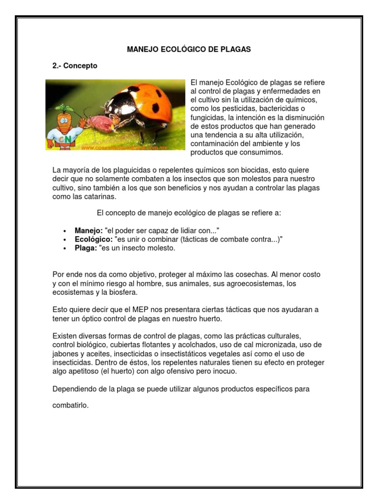 Manejo Ecológico de Plagas | PDF | Plaga (organismo) | Biodiversidad
