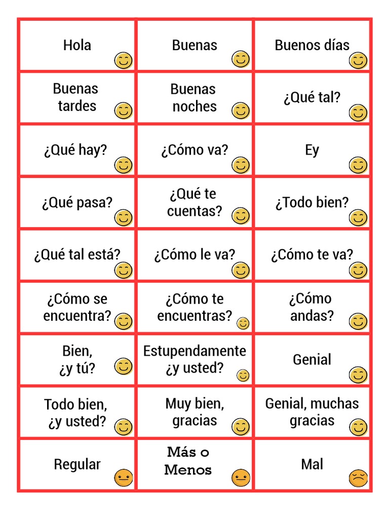 Fichas Saludos Despedidas | PDF