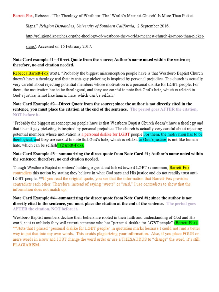 Note Card Examples With Detailed Notes | PDF | Religious Belief And ...