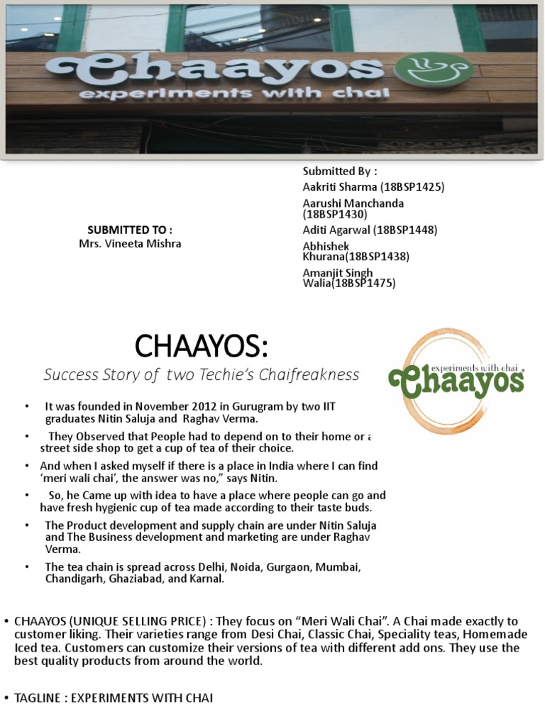 CHAAYOS | PDF | Tea | Startup Company