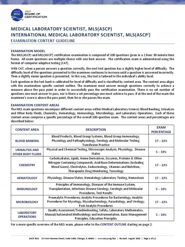 Mls Imls Content Guideline | PDF | Blood Type | Coagulation